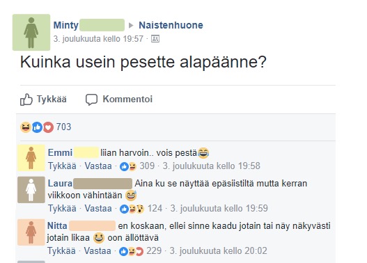 Suomalaisnainen kysyy: kuinka usein pesette alapäänne? – vastaukset ...